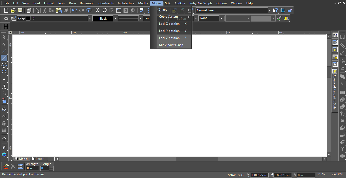 Default User Interface Turbocad 2024 User Guide