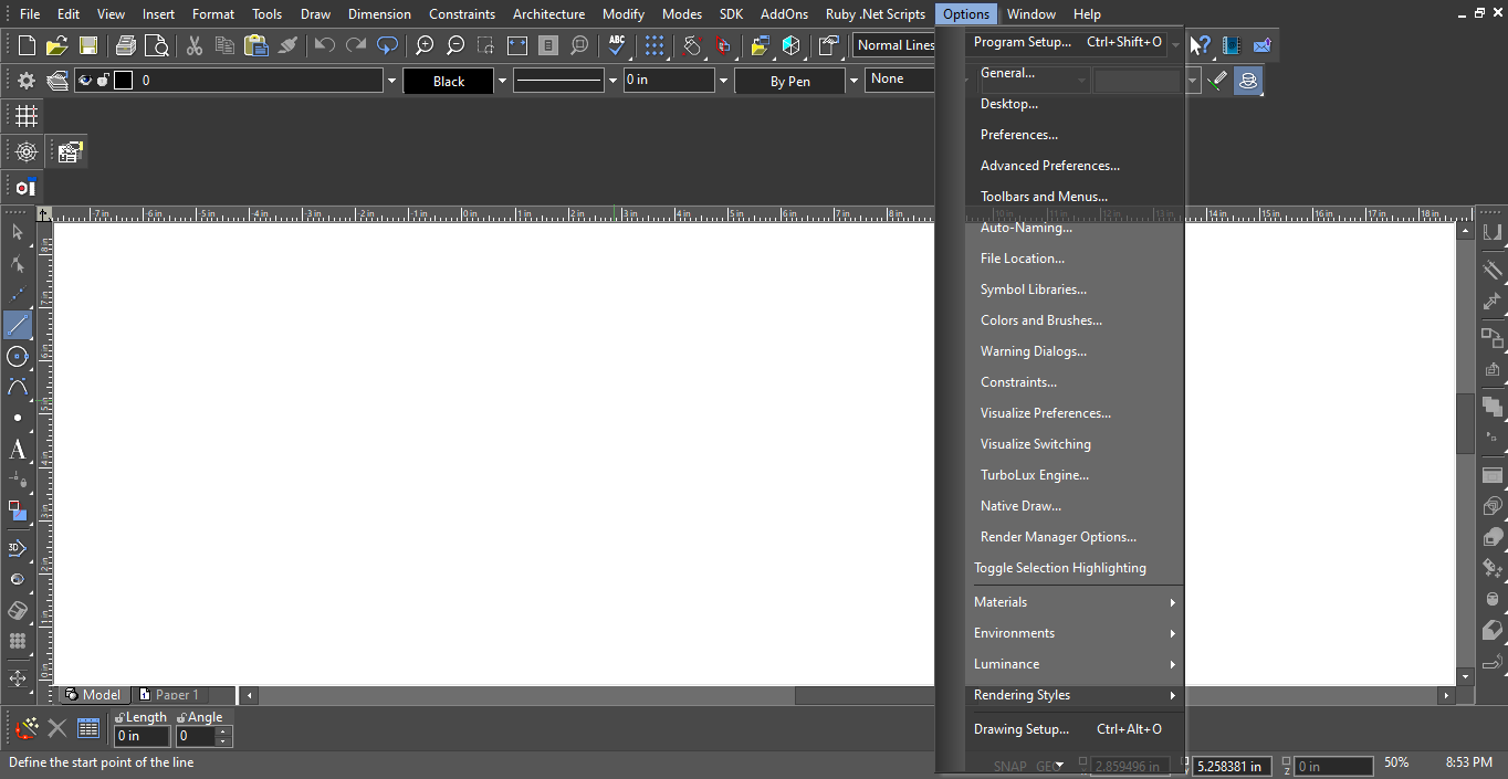 Default User Interface Turbocad 2024 User Guide