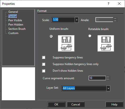 Properties of Standard Views - TurboCAD 2024 Userguide